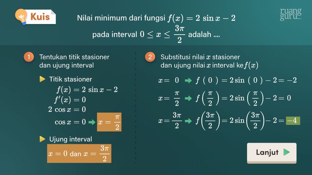 Nilai Minimum Dan Maksimum Fungsi Trigonometri Idschool BUKU